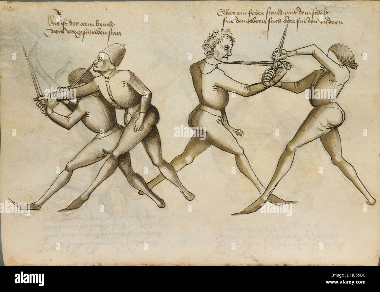 An illustration from the *Fechtbuch* (fighting manual) by Sigmundin Talhoffer, dating from the ...
