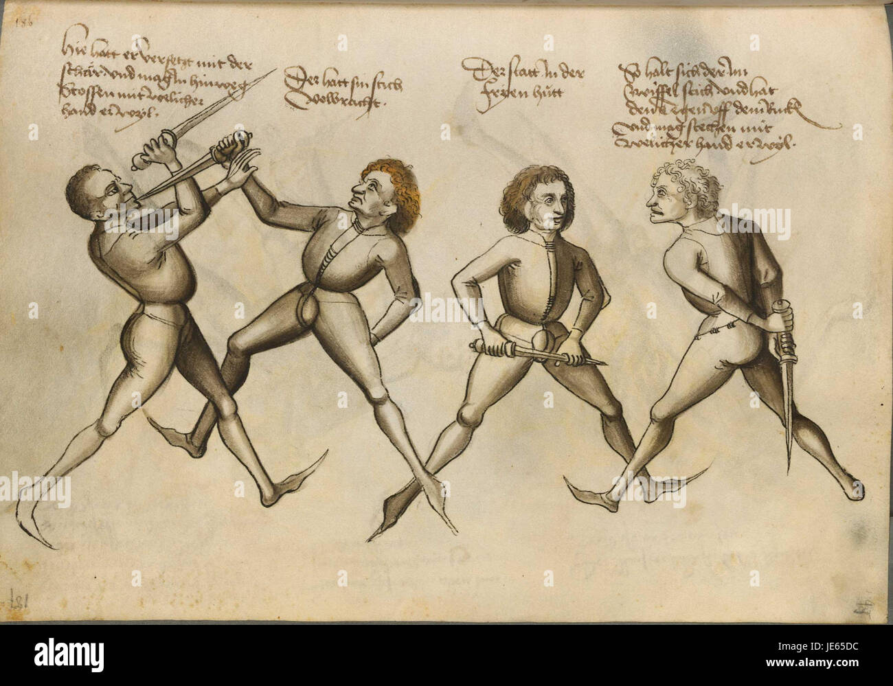 The image is from the 'Fechtbuch Talhoffer,' a medieval martial arts manual compiled by Johannes ...
