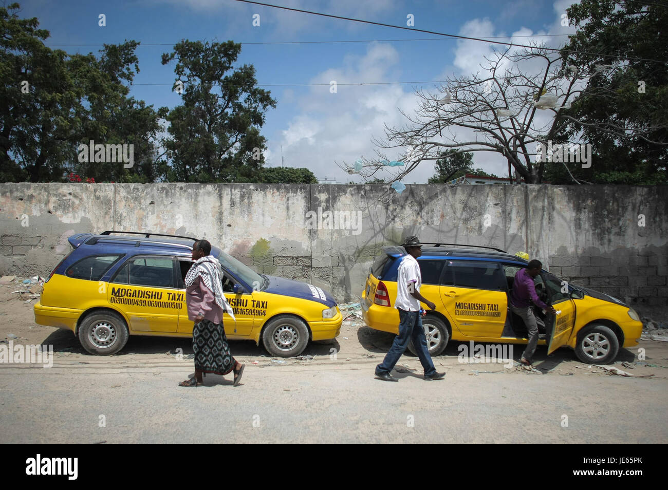 A photo from September 1, 2013, showing a Mogadishu-based taxi company ...