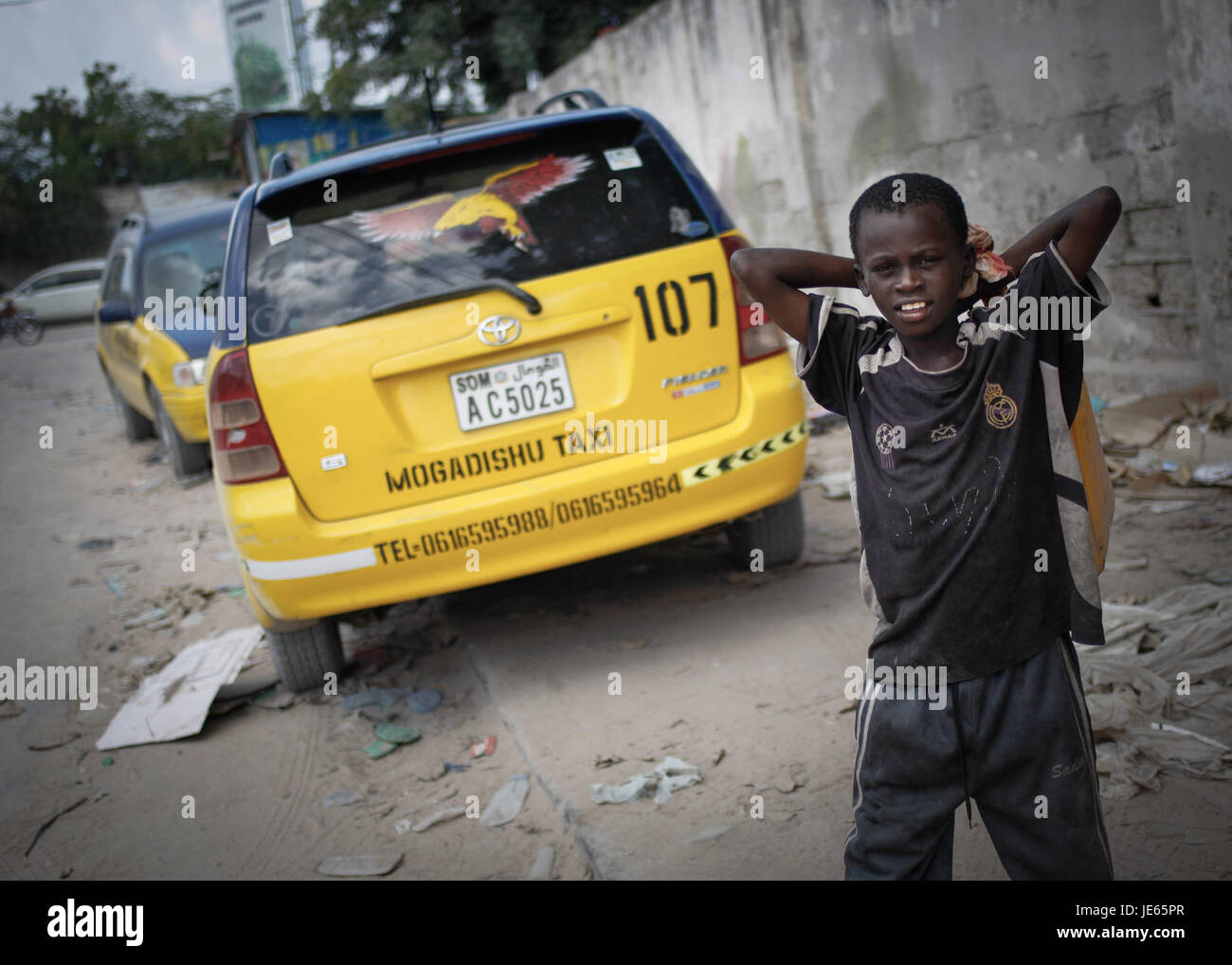 A photo of a taxi from a company in Mogadishu, Somalia, taken in ...