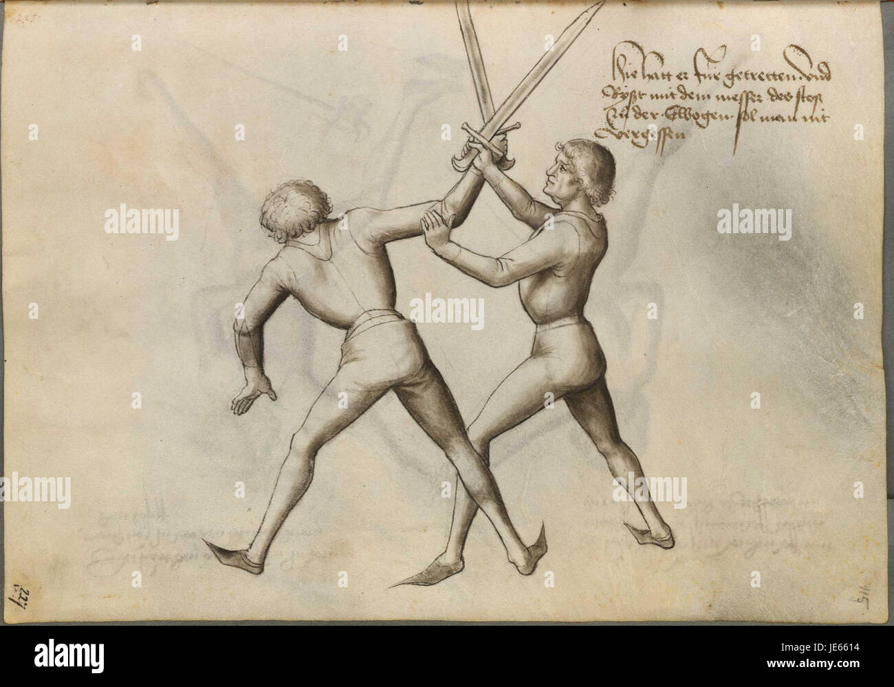 De Fechtbuch Talhoffer 225 is a historical German manuscript featuring detailed illustrations of ...