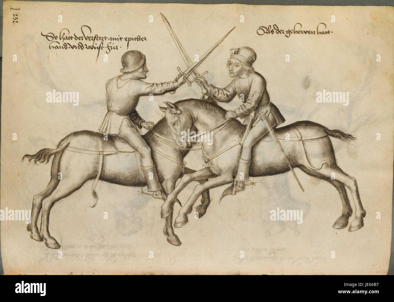 A historical manuscript illustrating martial arts techniques from ...