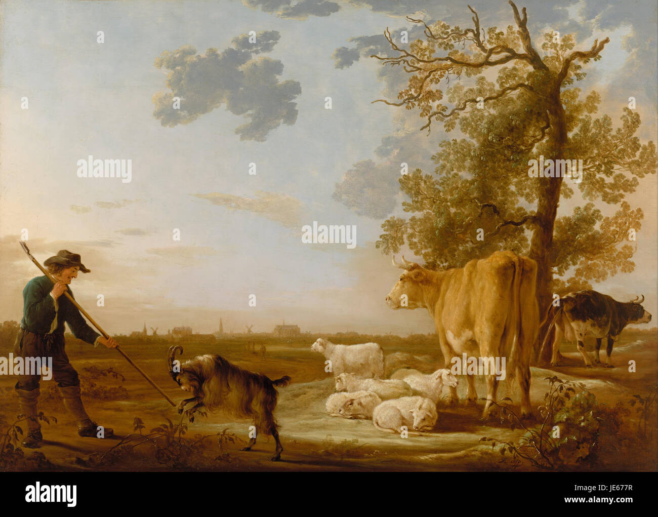 *Landscape with cattle* by Aelbert Cuyp depicts a serene rural scene ...
