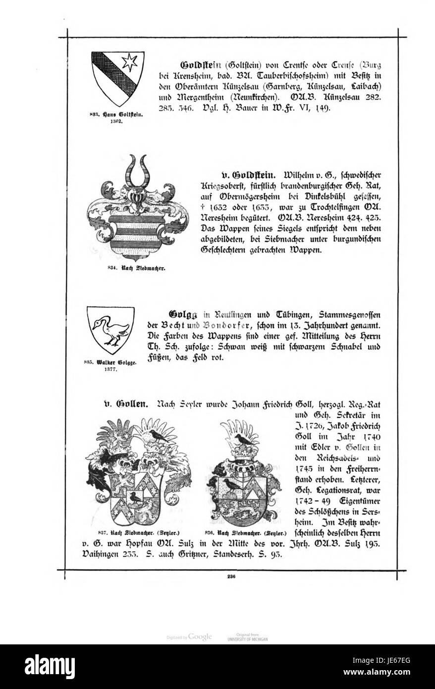 The 'Wuerttembergisches Adels- und Wappenbuch' is a heraldic book that ...