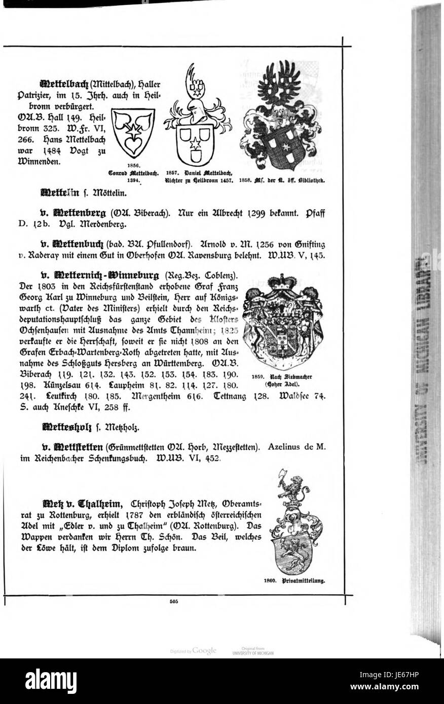 'Alberti Wuerttembergisches Adels- und Wappenbuch 0505' is a volume from the 'Wuerttembergisches ...