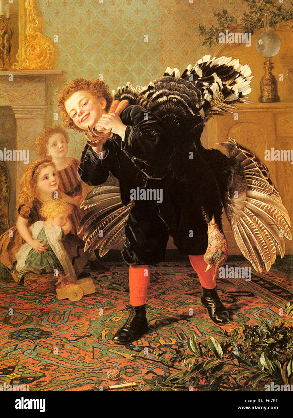 Sophie Anderson’s painting 'Christmas Time Here's the Gobbler' depicts ...
