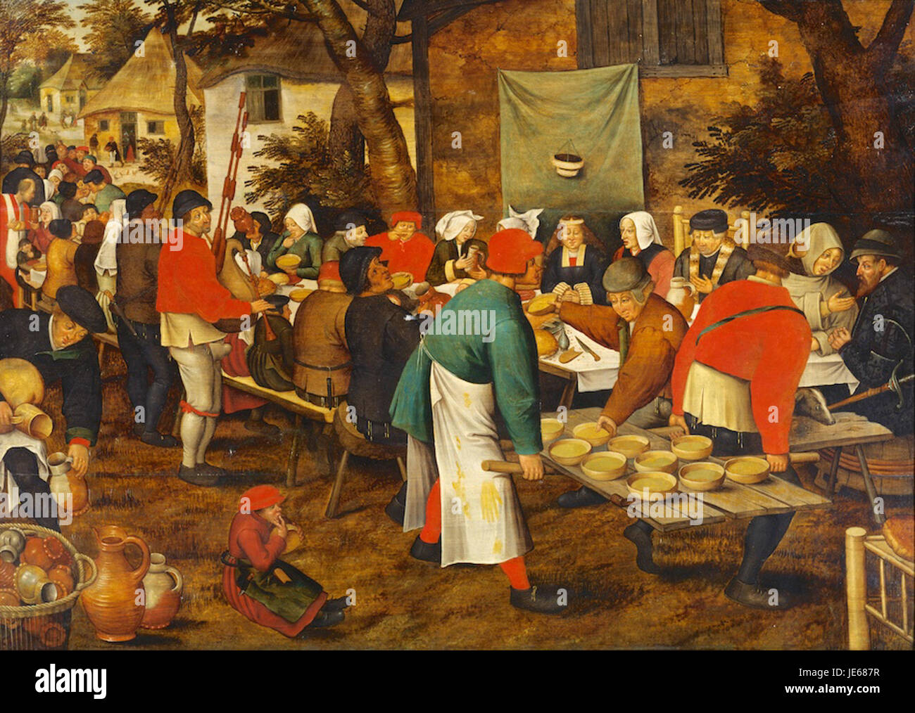 'Peasant Wedding' by Pieter Bruegel the Younger, an oil painting ...