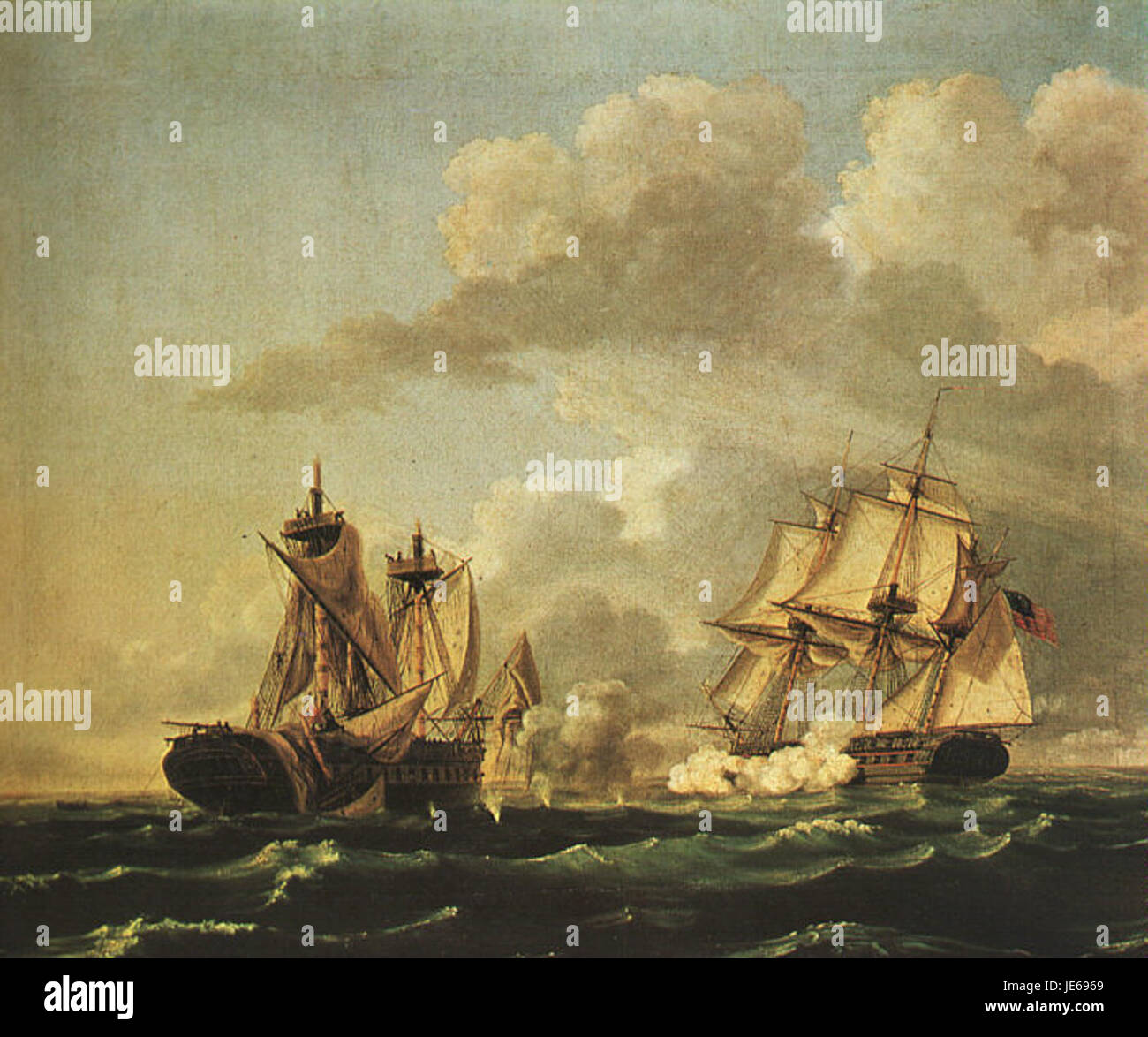 The painting 'Battle Between the United States and the Macedonian ...