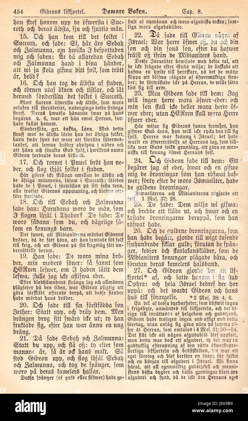 This image depicts a page from the Biblia Fjellstedt I, published in ...