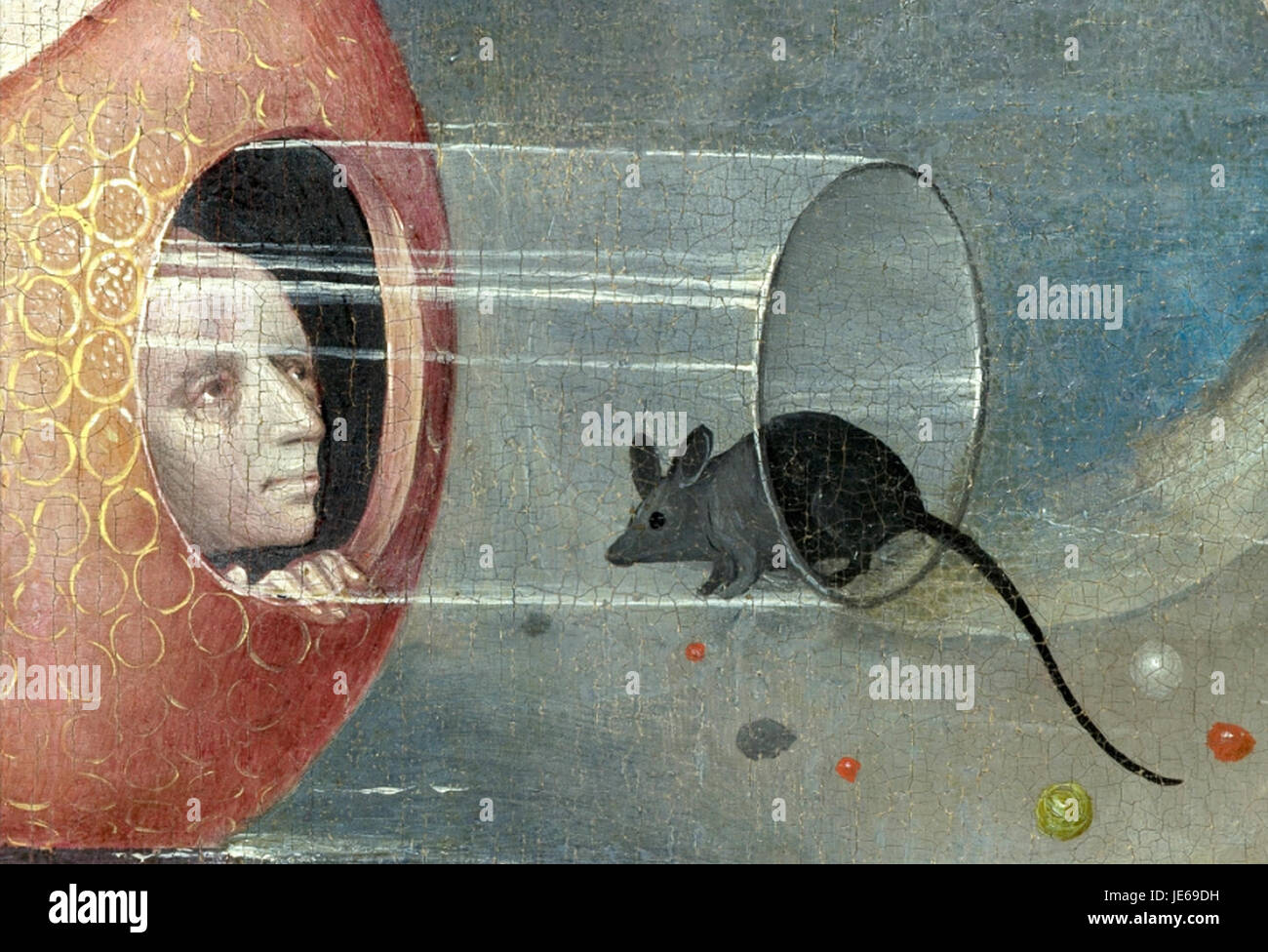 A detailed section of Hieronymus Bosch's famous triptych, 'The Garden ...