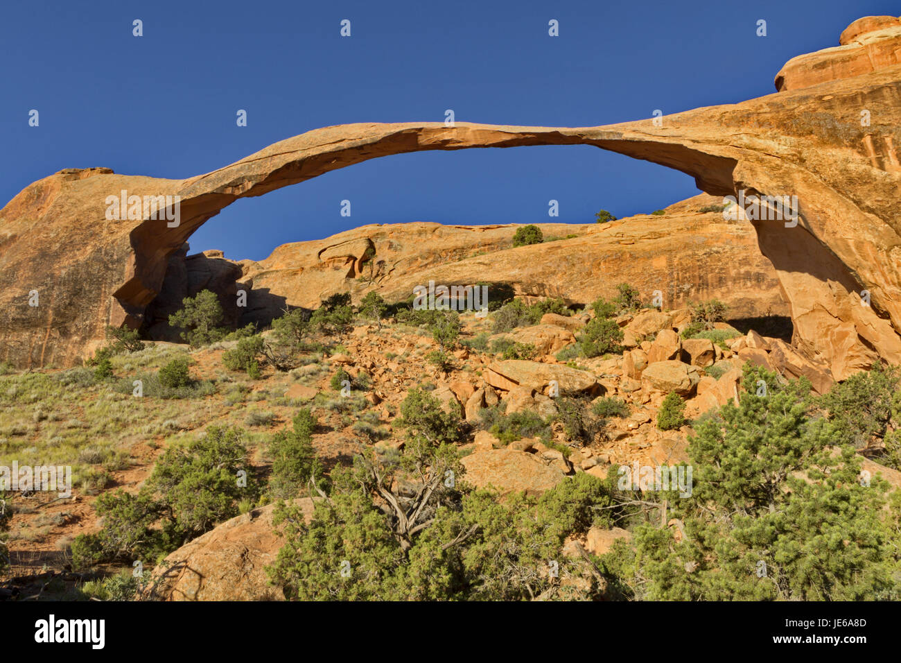 Landscape Arch in Arches National Park, a popular destination for road ...