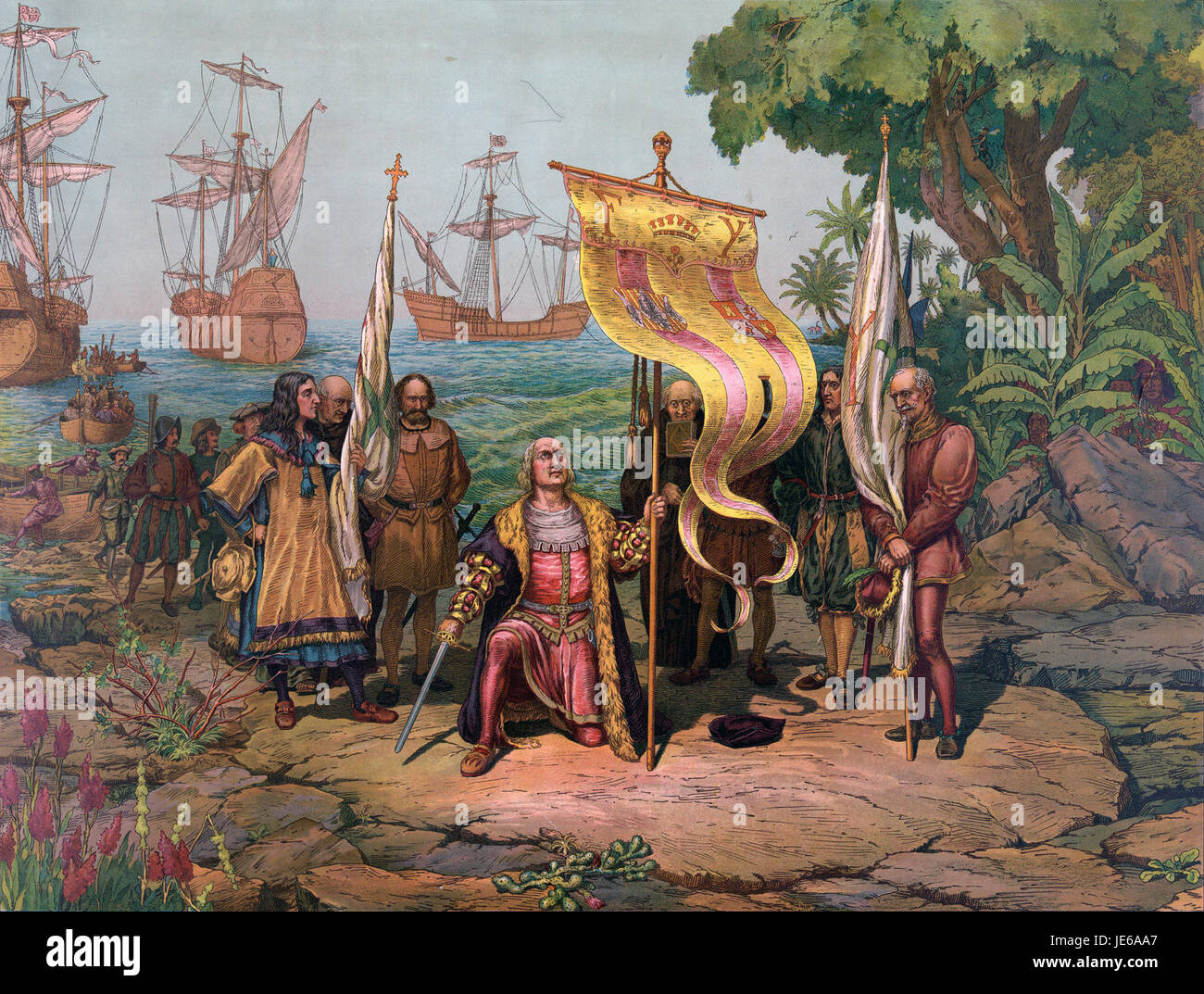 Columbus lands new world hi-res stock photography and images - Alamy