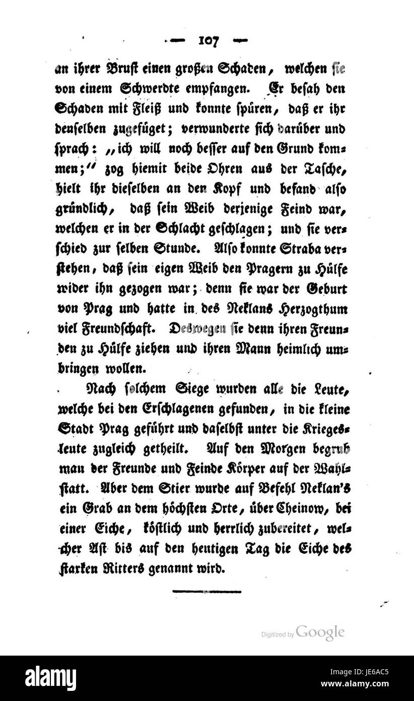 This page from 'Buesching Volks-Sagen' (Volks Legends) features a ...