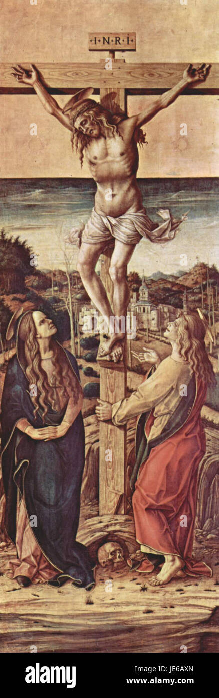 Carlo Crivelli’s artwork, a late 15th-century painting, represents religious themes with ...