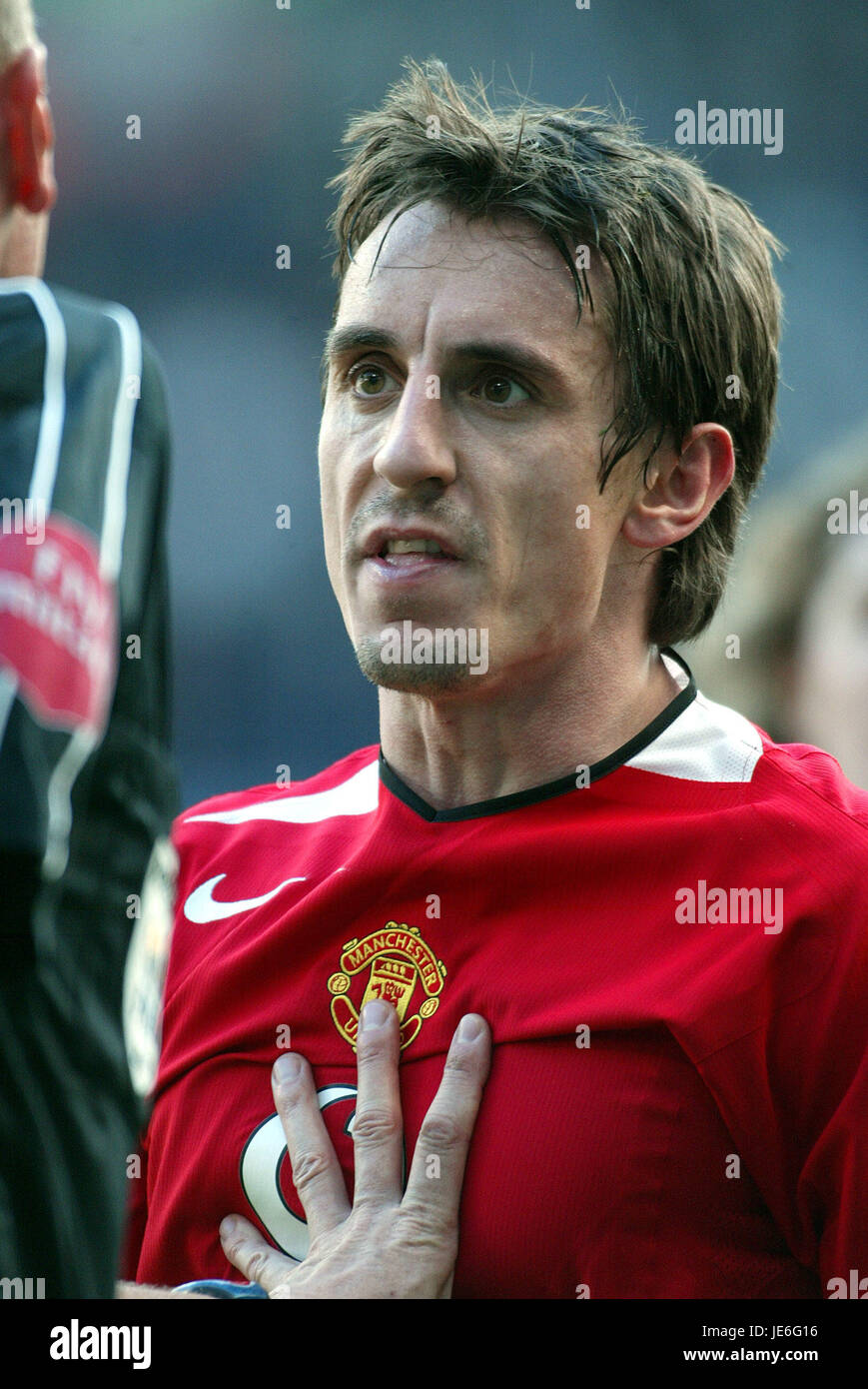 GARY NEVILLE MANCHESTER UNITED FC CITY OF MANCHESTER STADIUM MANCHESTER ...