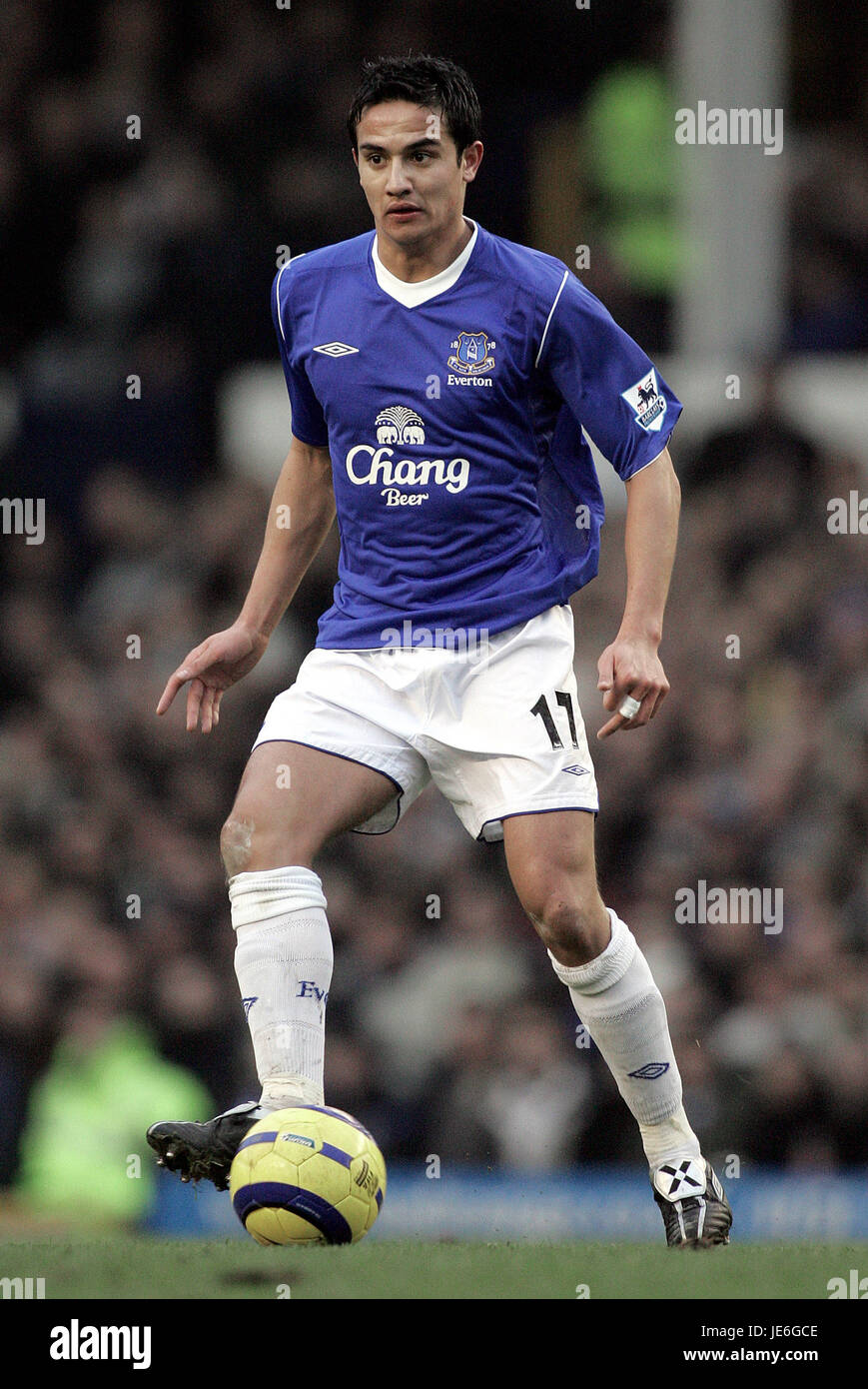 TIM CAHILL EVERTON FC GOODISON PARK LIVERPOOL ENGLAND 22 January 2005 ...