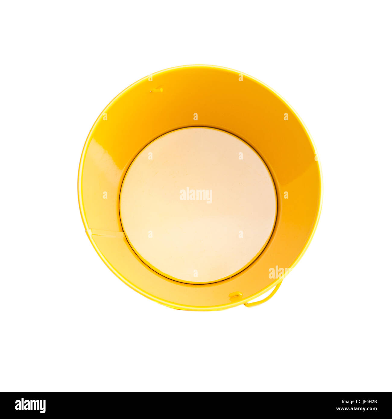 small yellow bucket isolated on white background, top view Stock Photo ...