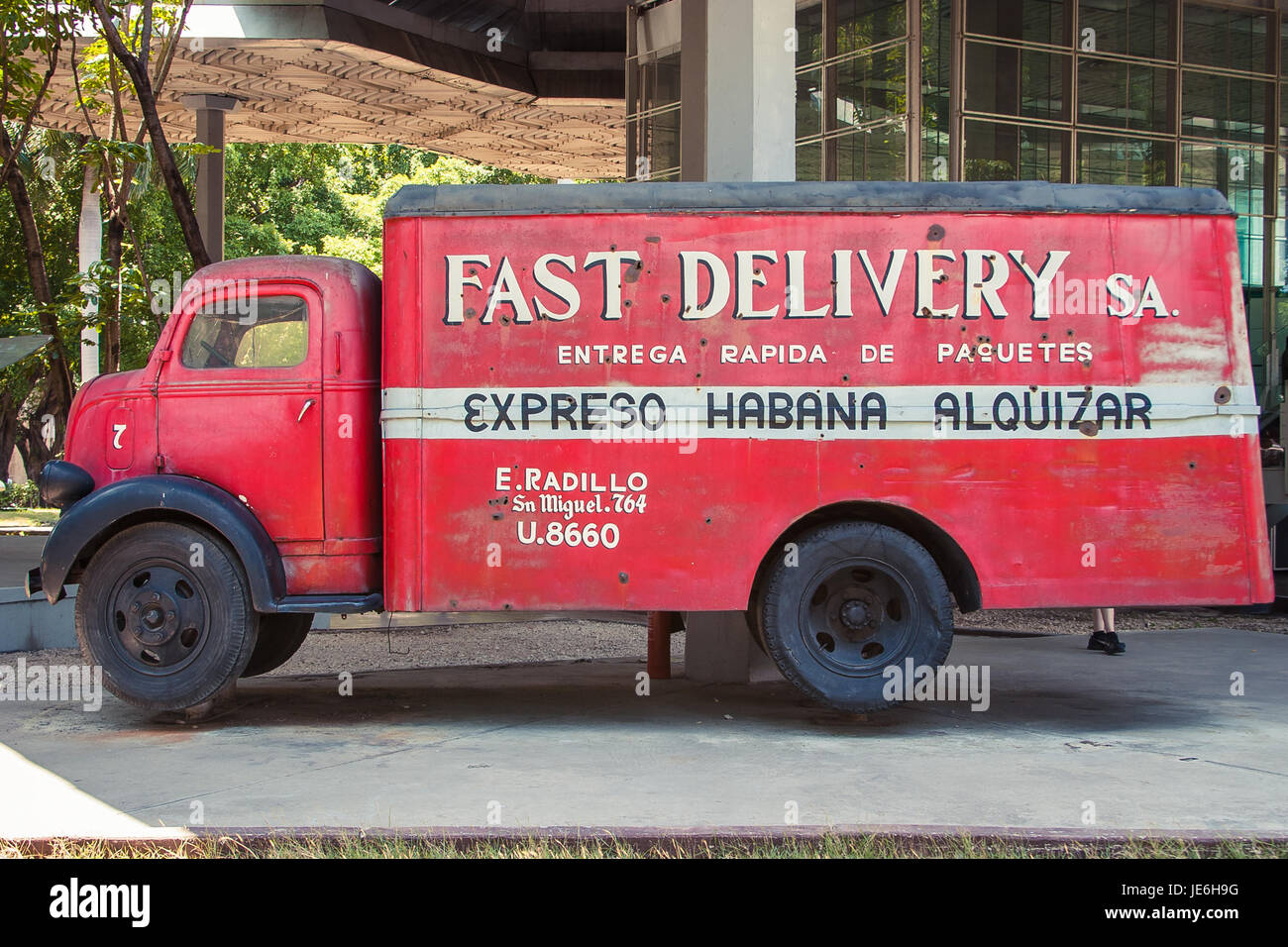 American motor cars from 1950's, Havana, Cuba. This van was used during ...