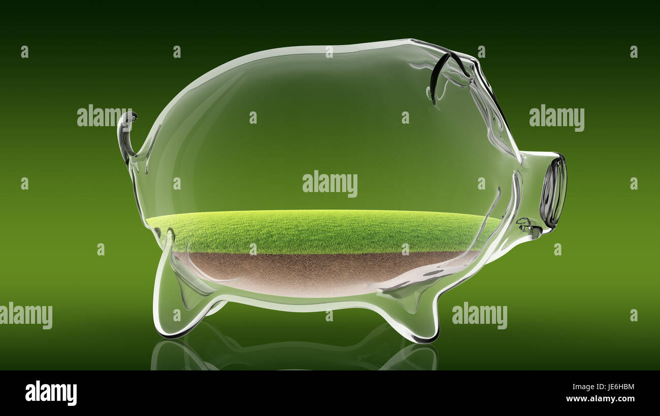 Transparent empty piggy bank. 3d rendering Stock Photo - Alamy