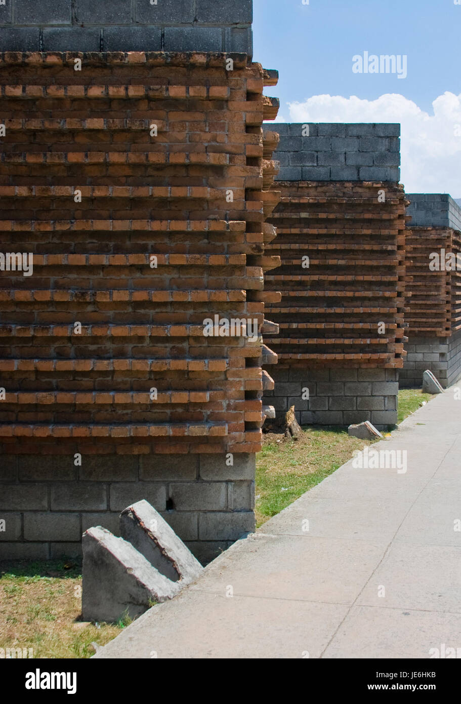 Brick and cement walls pattern Stock Photo - Alamy