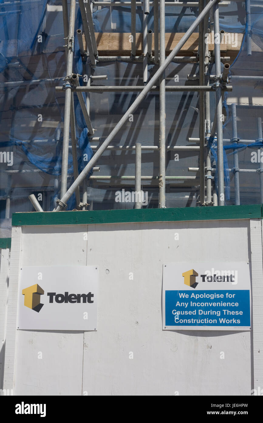 Notice of building construction work by Tolent in Bath city centre ...