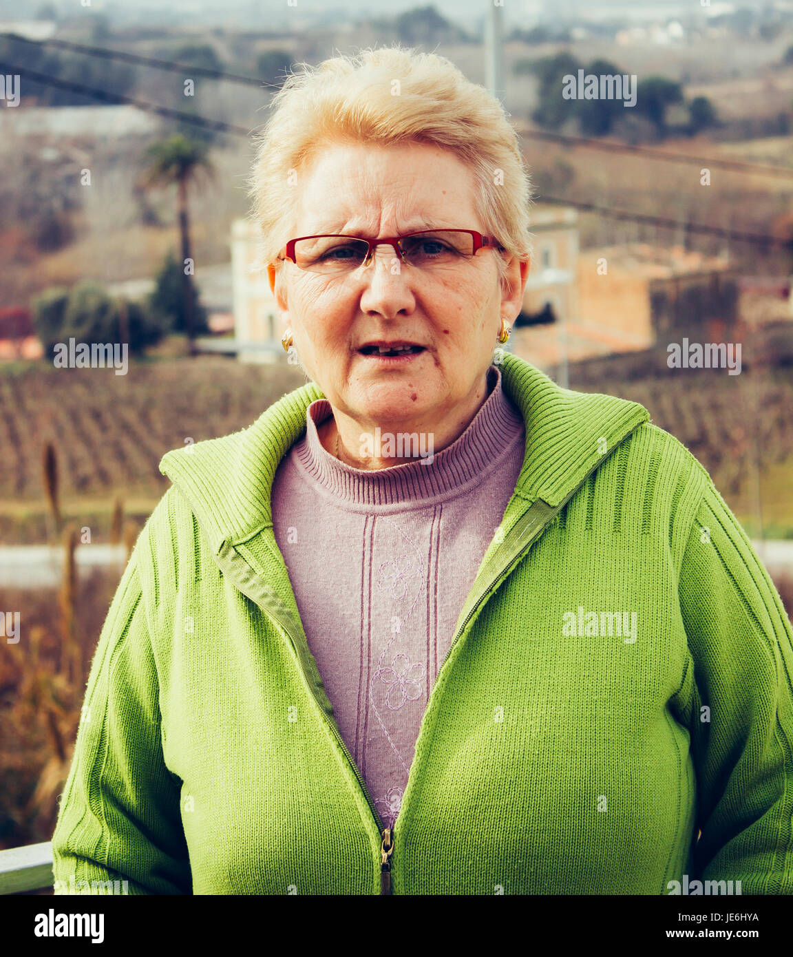 older woman in the nature Stock Photo - Alamy