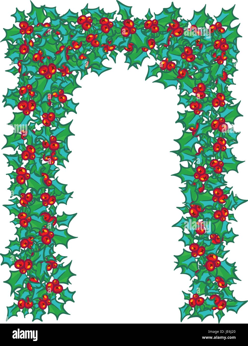 Holly Arch. Vector background, design element for Christmas and New ...