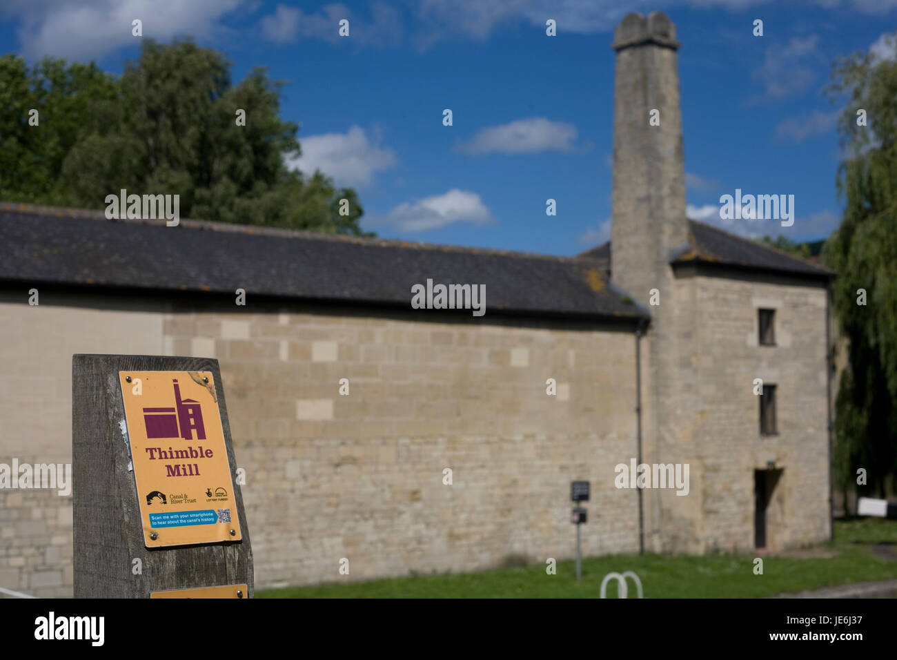Sign about Thimble Mill by one of the locks on the Bath flight on the ...