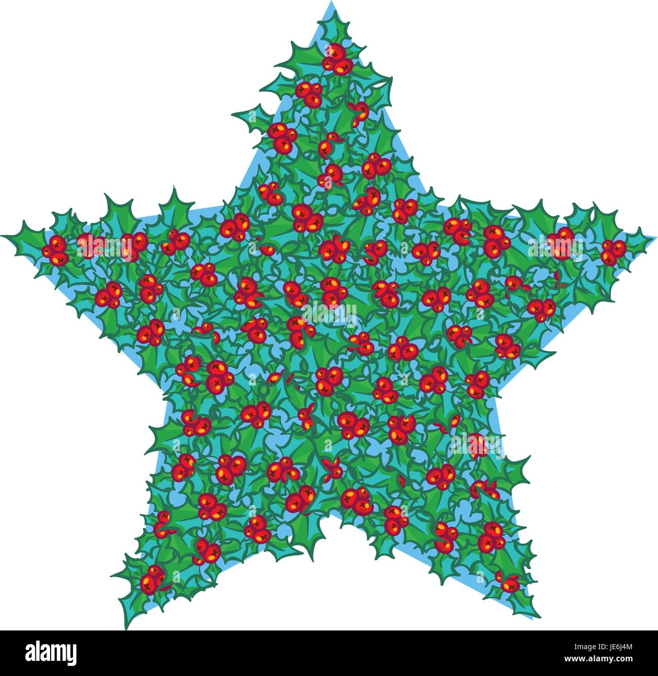 Holly star. Vector hand drawn background, design element for Christmas ...