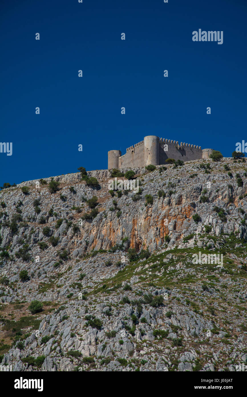 Vertical view of Montgri Castel, Catalonia Stock Photo - Alamy