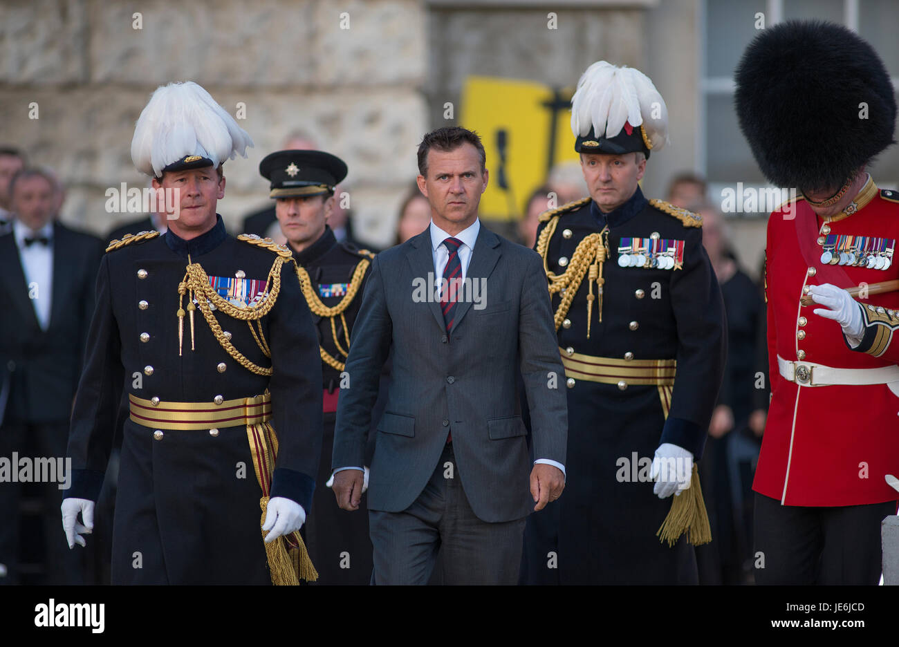 14th June 2017. Armed Forces Minister Mark Lancaster arrives for the ...