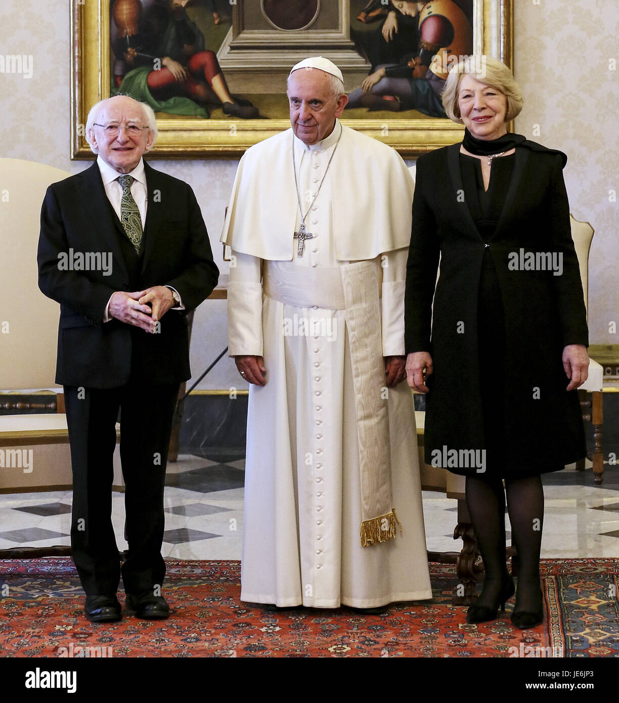 Pope Francis meets with Irish President Michael D. Higgins during a ...
