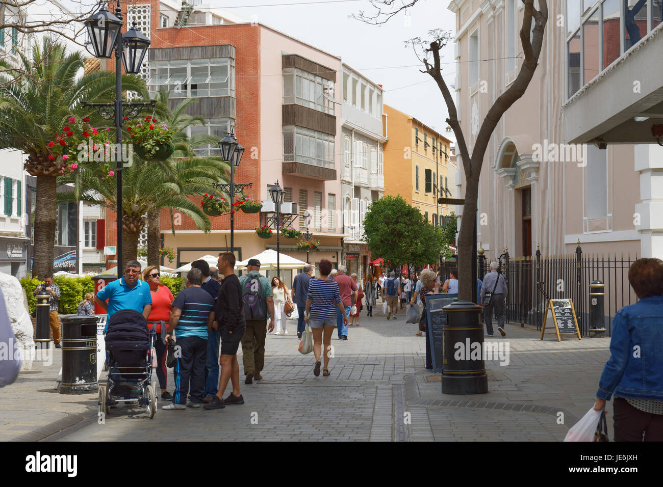 Main Street, the main shopping street in Gibraltar Stock Photo - Alamy