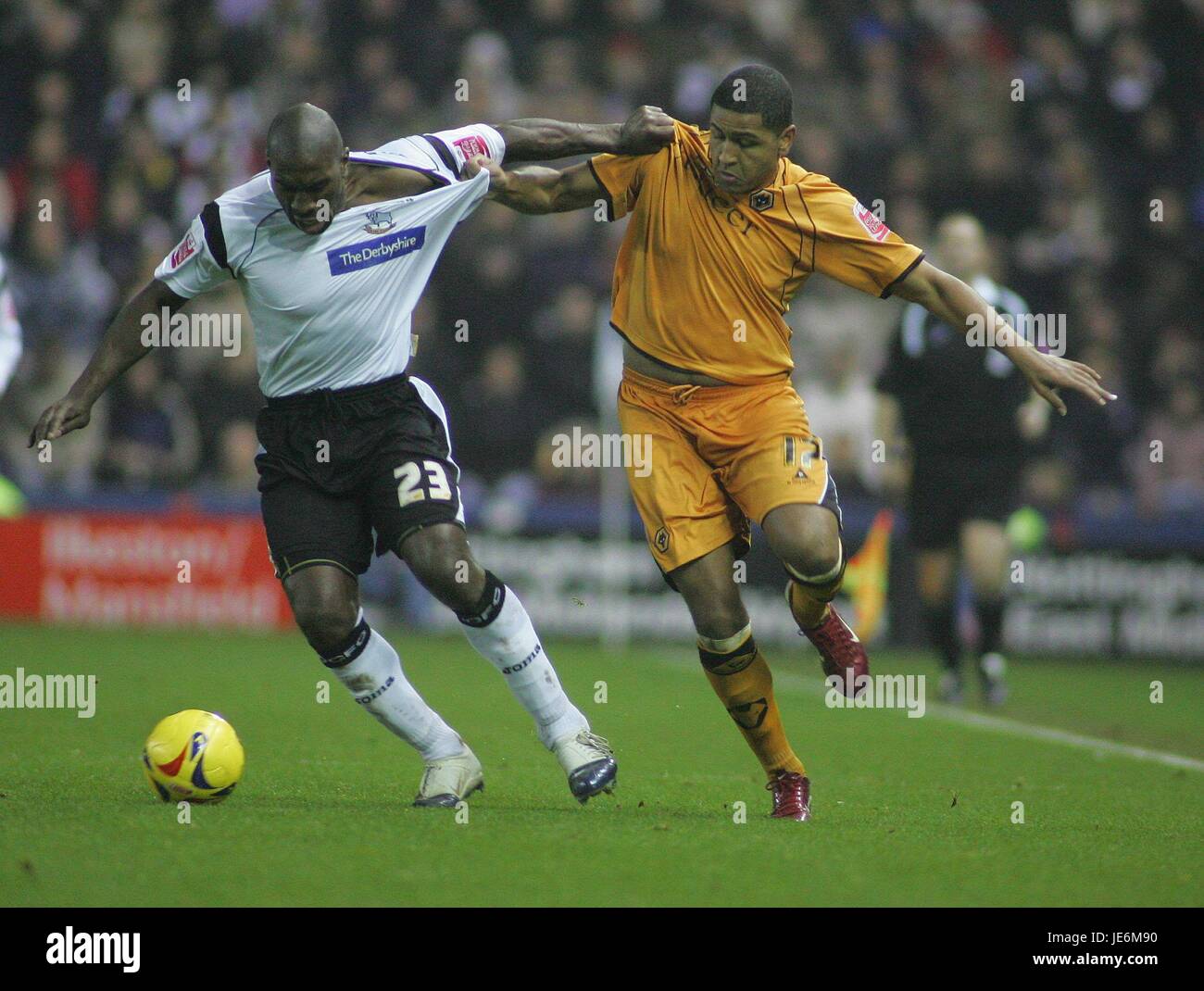 DARREN MOORE & LEON CLARKE DERBY V WOLVES PRIDE PARK DERBY ENGLAND 26 ...