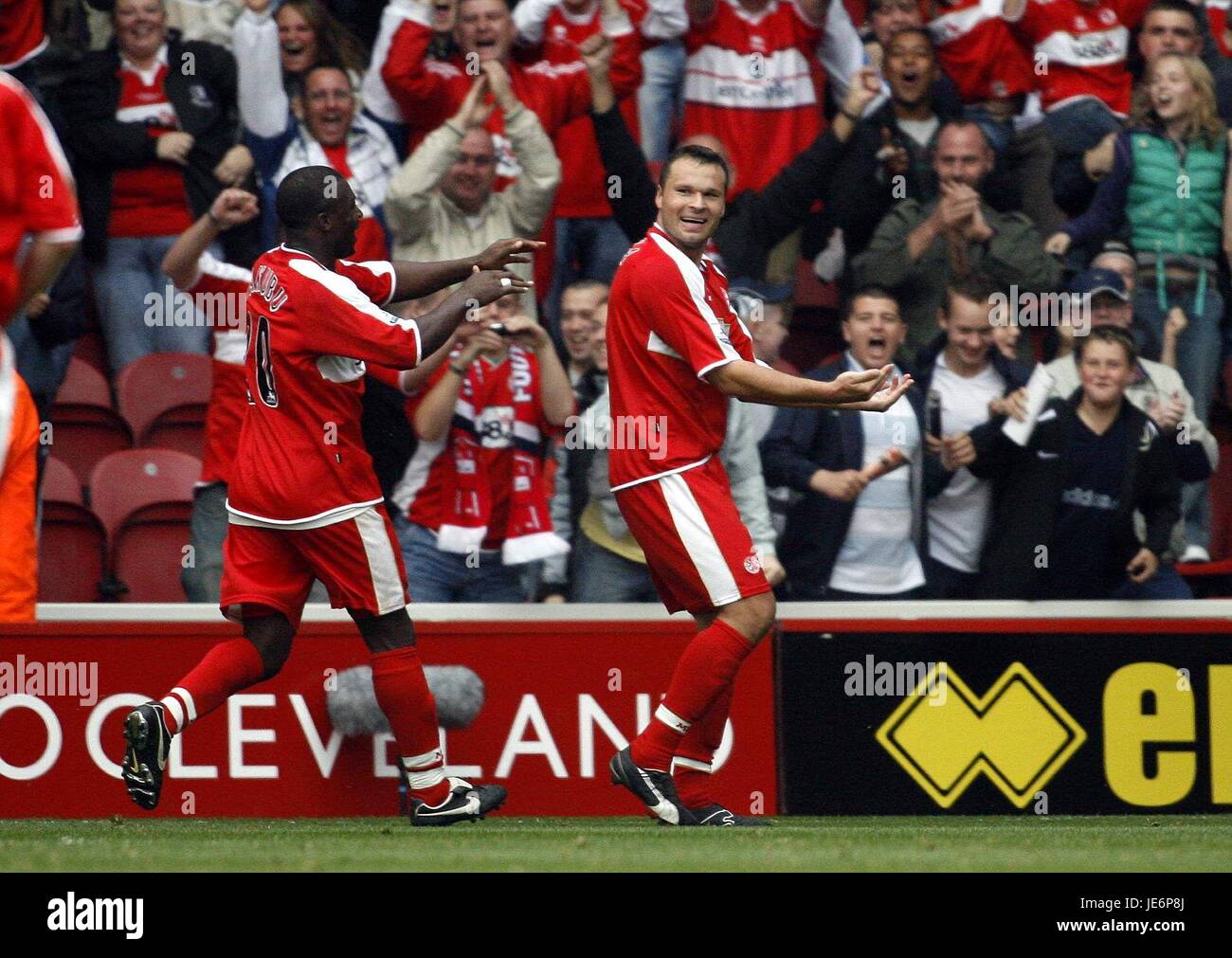MARK VIDUKA CELEBRATES MIDDLESBROUGH V EVERTON RIVERSIDE STADIUM ...