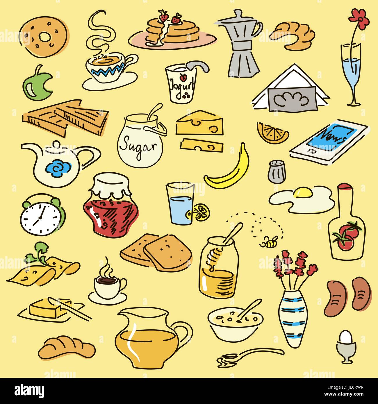Breakfast food drawn Stock Vector Images - Alamy