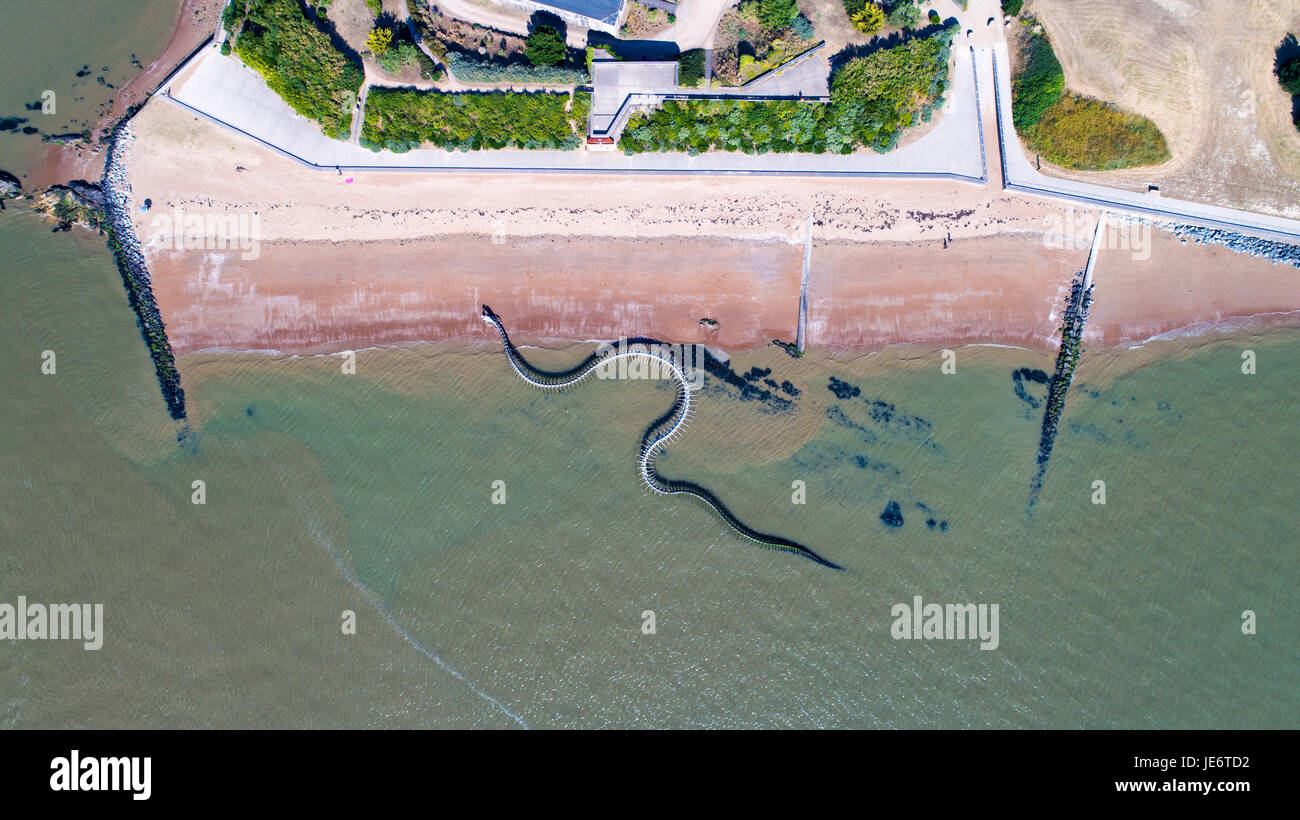Aerial view on The giant ocean snake in Saint Brevin, France Stock ...