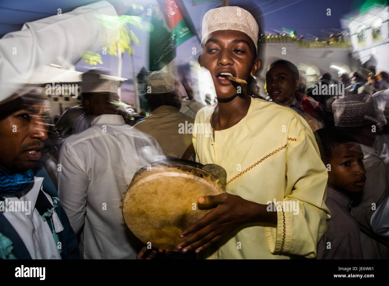 Muslims attend the Zefe procession during Maulidi festval, the birth of ...