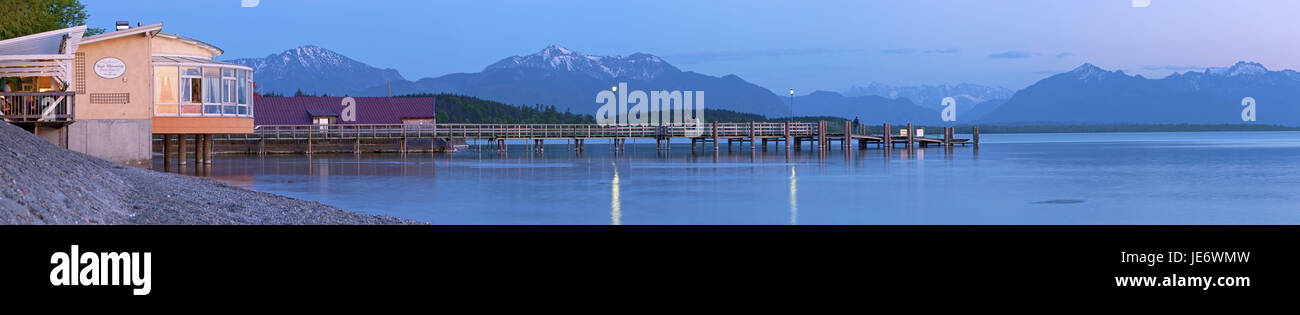 Germany, Bavaria, Upper Bavaria, foothills of the Alps, Chiemgau, Lake ...