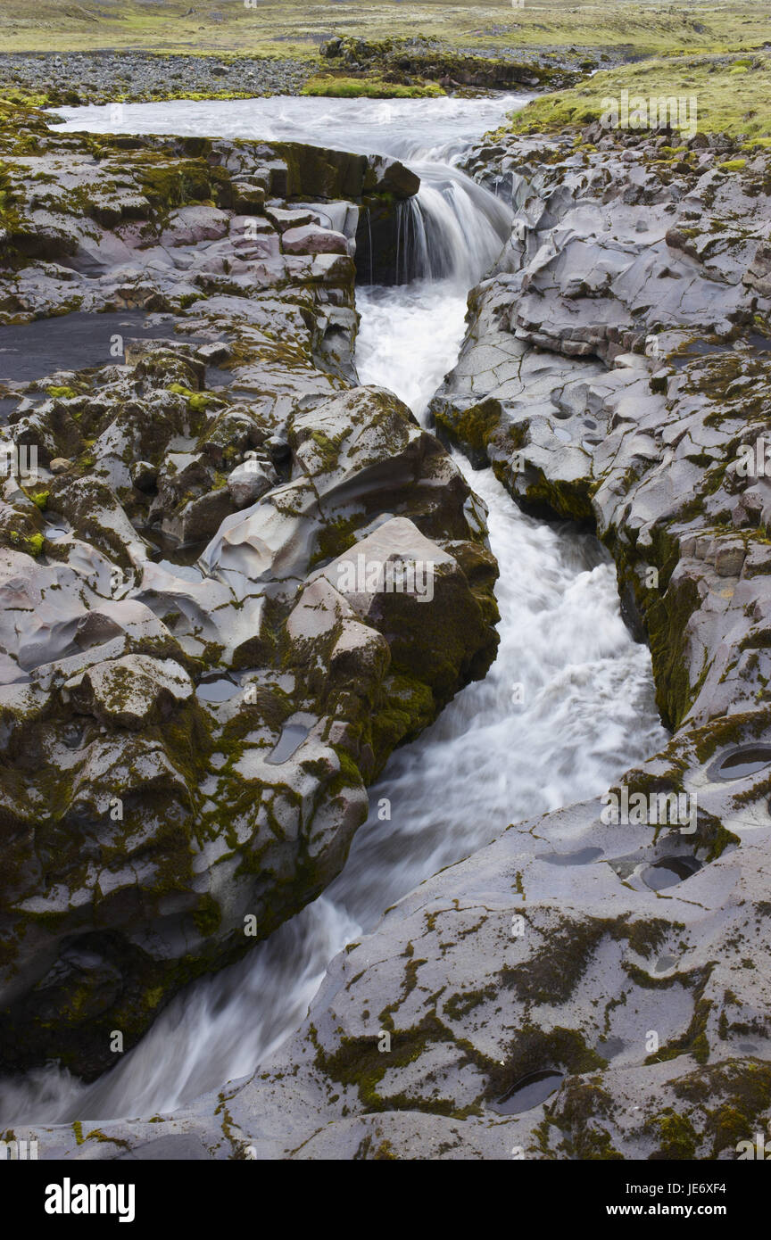 Iceland, geologic rock, basalt, waterfall Stock Photo - Alamy