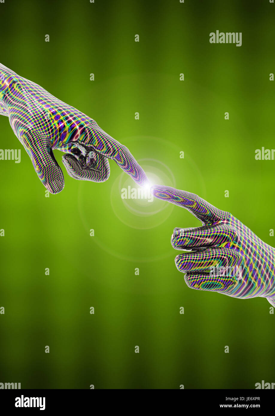 two hands, fingers, approach, touch Stock Photo - Alamy