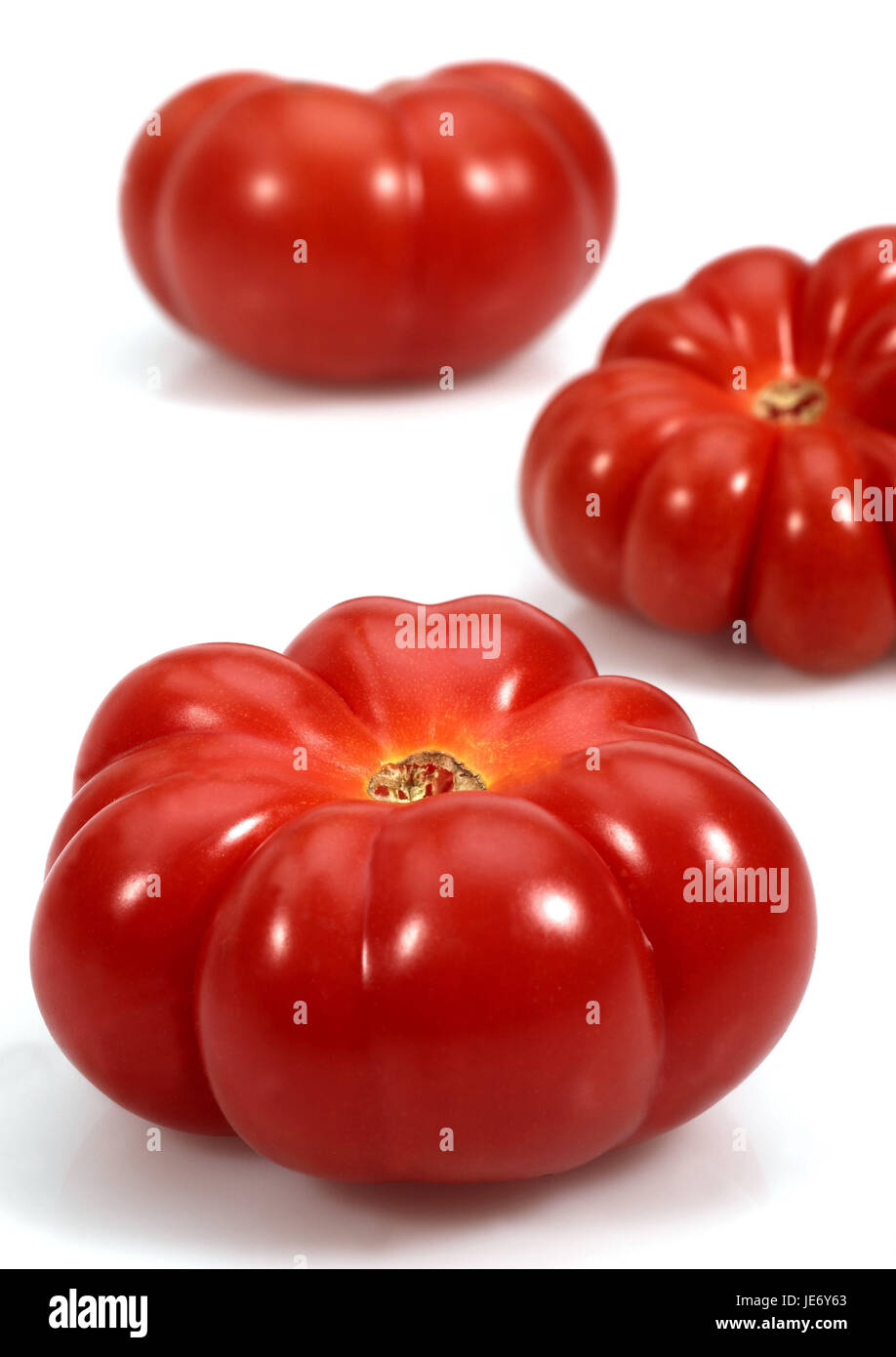 Tomato Camone, Solanum lycopersicum, vegetables, white background Stock ...