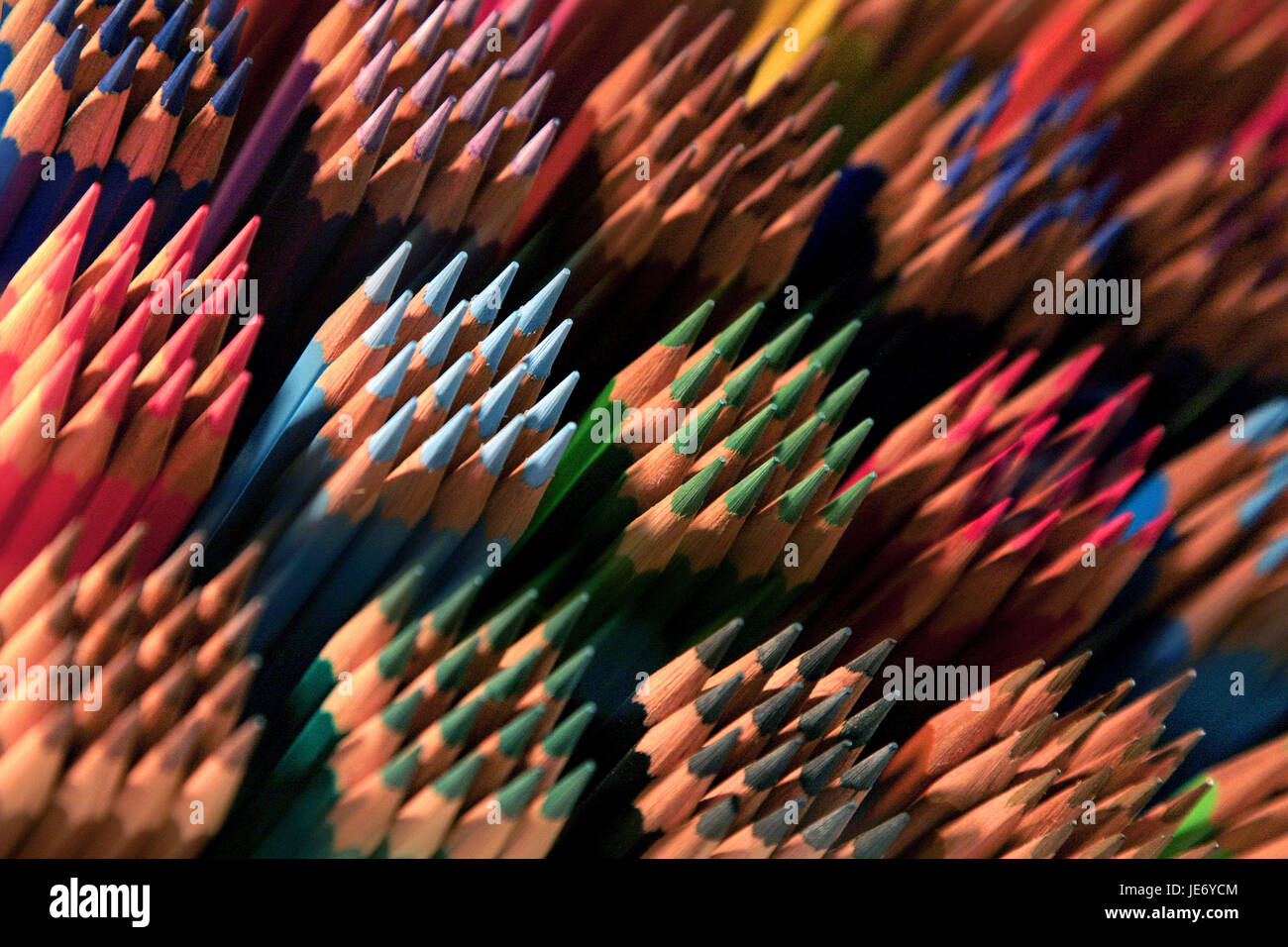 in colour sorted coloured pencils Stock Photo - Alamy