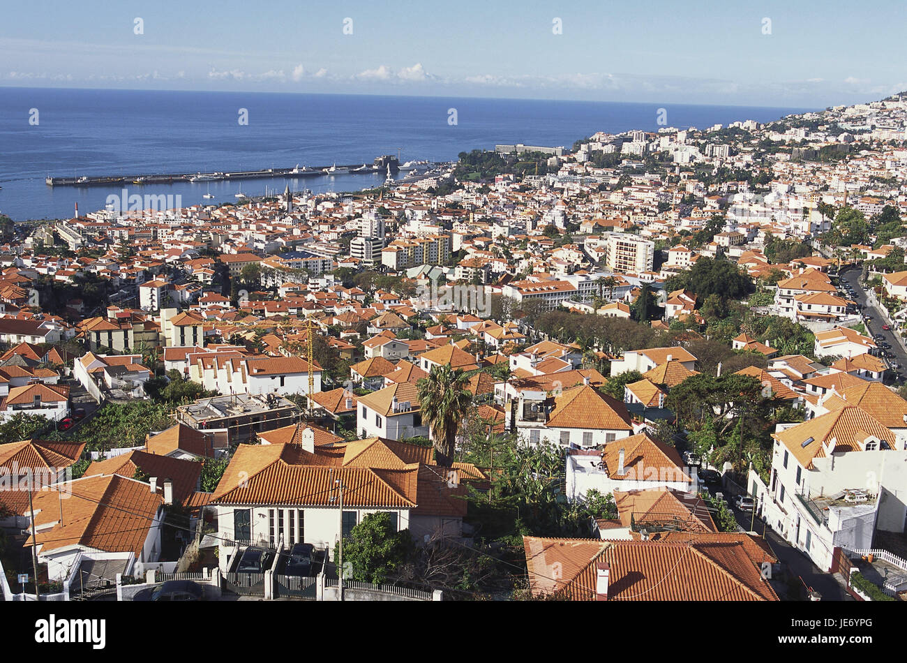 Portugal, island Madeira, Funchal, town overview, island capital ...