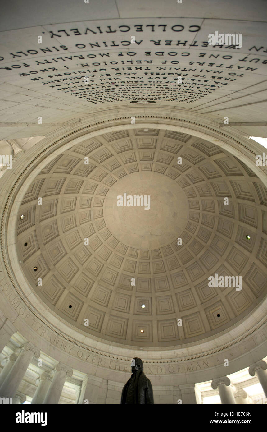 The USA, America, Washington D.C., dome in Jefferson Denkmal Stock ...
