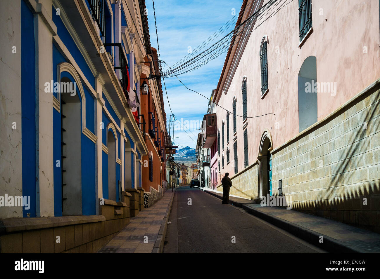 Street in Potosi downtown, Bolivia Stock Photo - Alamy