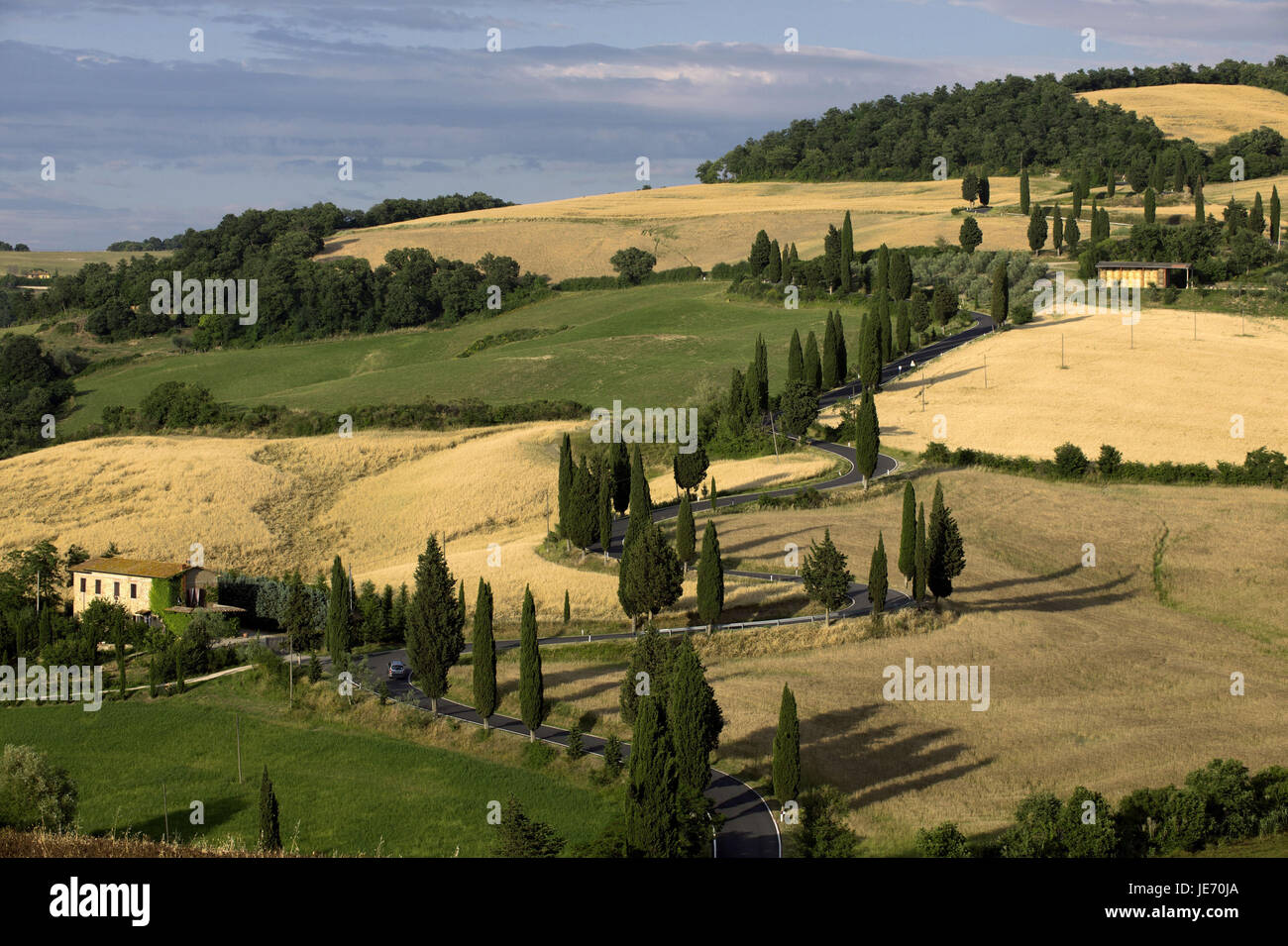 Italy, Europe, Tuscany, Val d'Orcia, view at the region of Pienza Stock ...