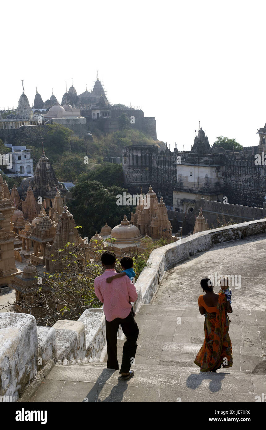 India, Gujarat, Palitana, Jain temple in the mountain Shatrunjaya Stock ...