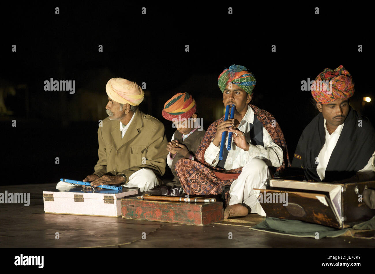 India, Rajasthan, Four musicians Stock Photo - Alamy