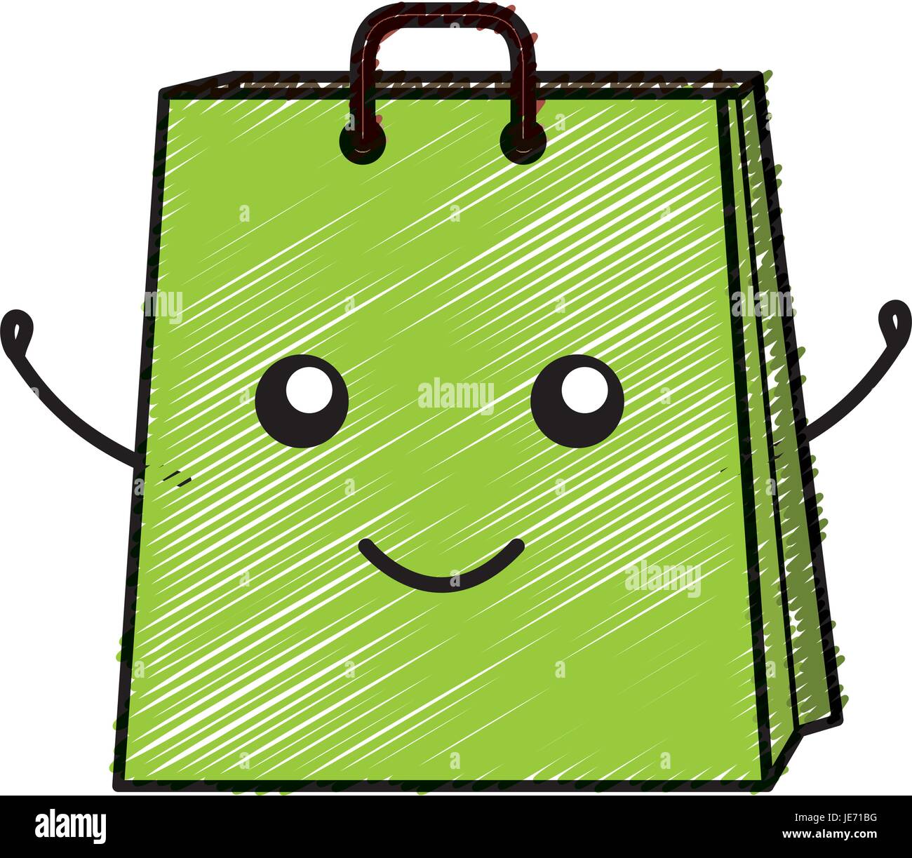 shopping bag comic character vector illustration design Stock Vector ...